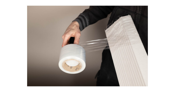 3" x 700', 120 Gauge Stretch Wrap Mini Roll with a Plastic Handle ...