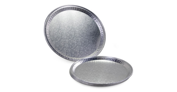 12" Flat Round Aluminum Foil Plate with Ornament (Pack of 5/10/25 ...