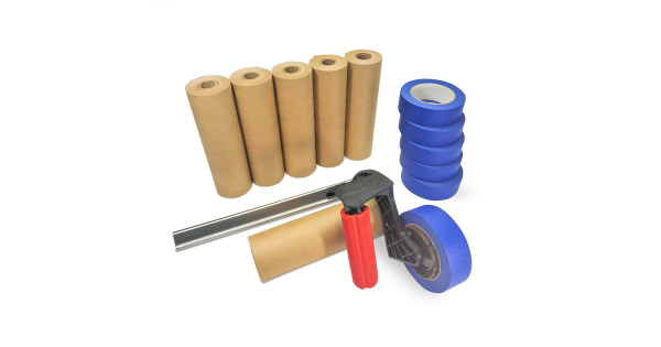 Masking Cover Set 1 1/2"x60 yd Masking Painters Tape Roll and 9"x60 yd ...