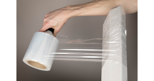 5" x 700', 120 Gauge Stretch Wrap Mini Roll with a Plastic Handle ...